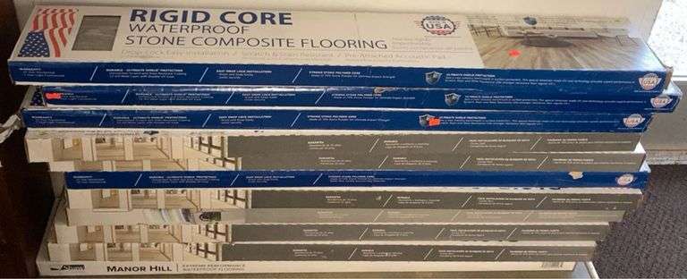 11 Boxes of Assorted Rigid Core Waterproof Stone Composite Flooring ...