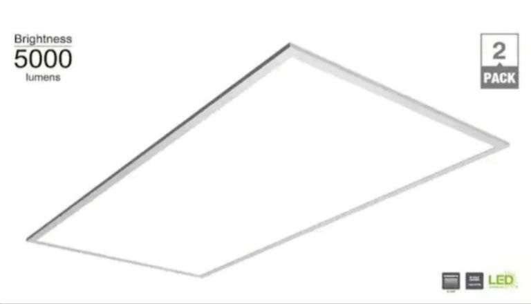 Commercial Electric 2ft. x 4ft. White Integrated LED Multi-Volt Flat ...