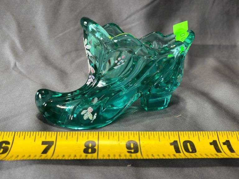 Fenton handpainted glass boot - Metzger Property Services, LLC