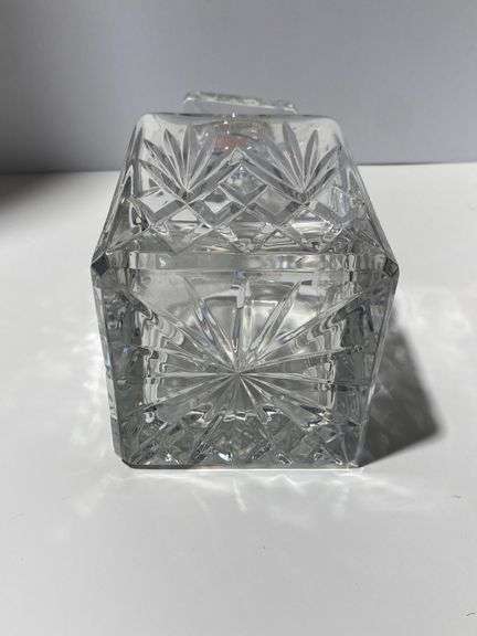 Toscany 24% lead crystal decanter 4"x9", glass vase 5"x7" - Metzger ...