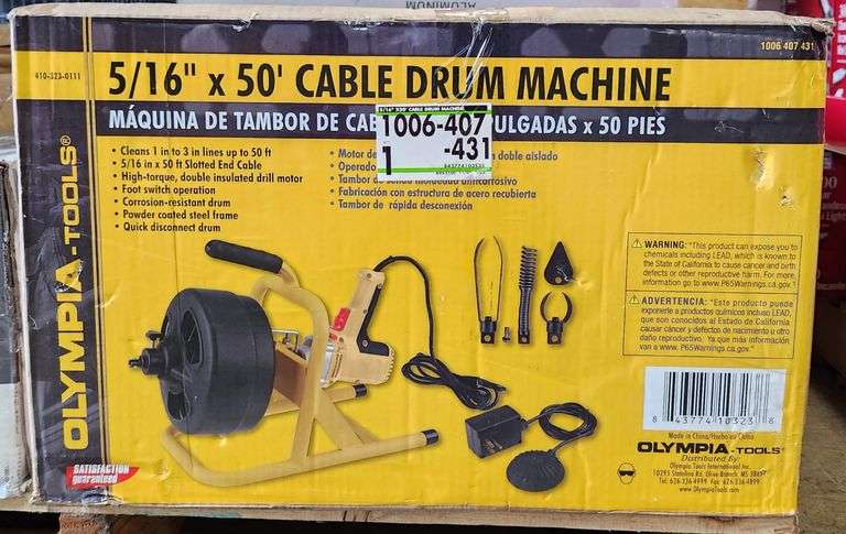 OLYMPIA 115-Volt 50 ft. Electric Auger with 5/16 in. Inner Core Cable ...