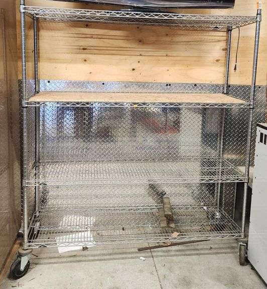 Metro wire shelving unit 4 tier 59"W x 18"D x 69"T - Metzger Property ...
