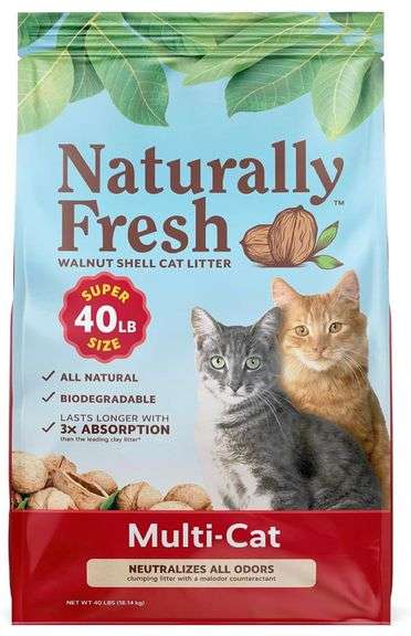 Eco-Shell Naturally Fresh Cat Litter Made from Walnut Shells, Multi Cat ...
