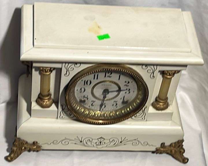 Vintage Seth Thomas White Mantel Clock 12.75”x10.5”x6” - Metzger ...