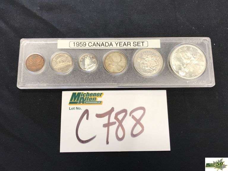 1959 CANADIAN SIX COIN SET - Michener Allen Auctioneering Ltd