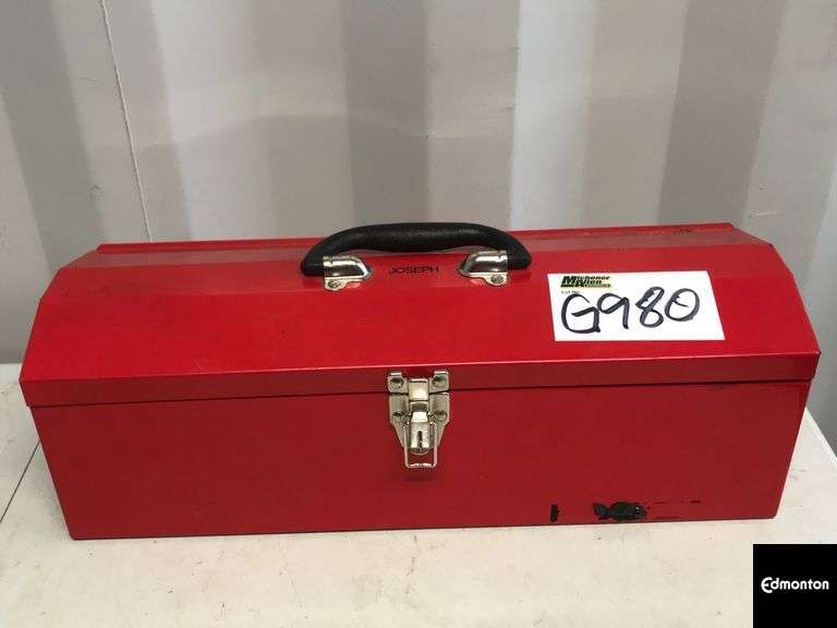 Red Tool Box with Assorted Tools - Michener Allen Auctioneering Ltd