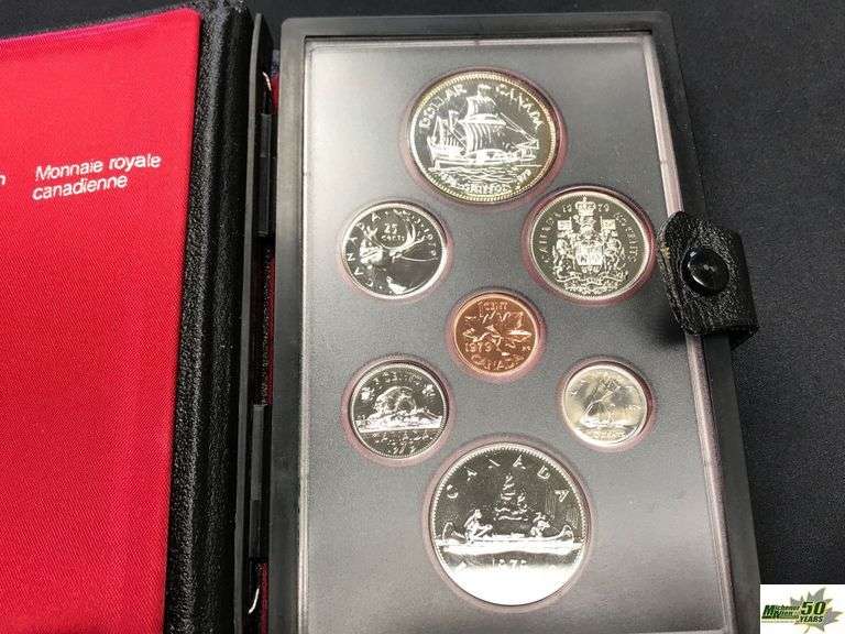RCM 1979 SEVEN COIN SET LEATHER CASE - Michener Allen Auctioneering Ltd