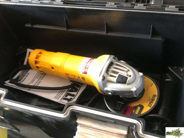 Plastic Tool Box with Angle Grinder and Discs - Michener Allen ...
