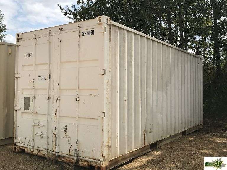 20ft White Sea Can Tool Crib - Michener Allen Auctioneering Ltd