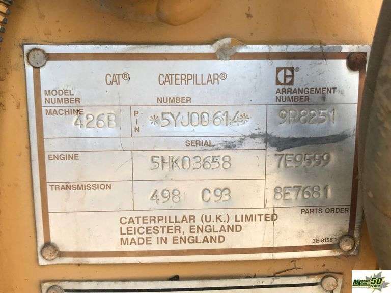 1993 Caterpillar 426B 4x4 Loader Backhoe - Michener Allen Auctioneering Ltd