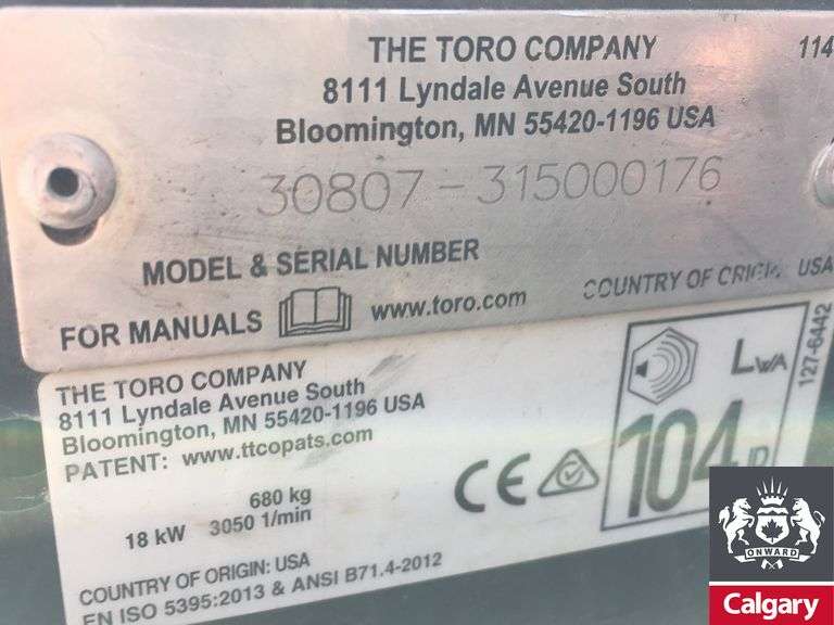 Toro 2015 Toro 3500D Mower - Michener Allen Auctioneering Ltd