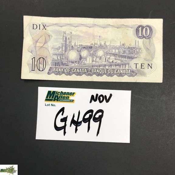 1971 CAD TEN DOLLAR NOTE PREFIX EDM - Michener Allen Auctioneering Ltd