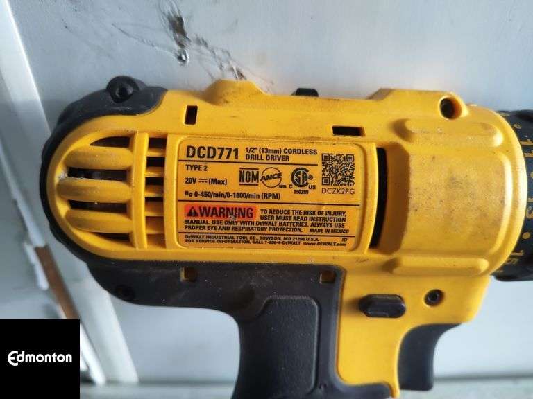 DeWalt DCD771 20V Drill - Qty 1 *NO BATTERY* - Michener Allen ...