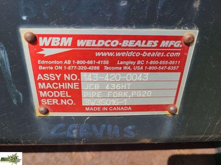 Weldco Beales Grapple Attachment Pipe Fork PG 20 Grapple - Michener ...