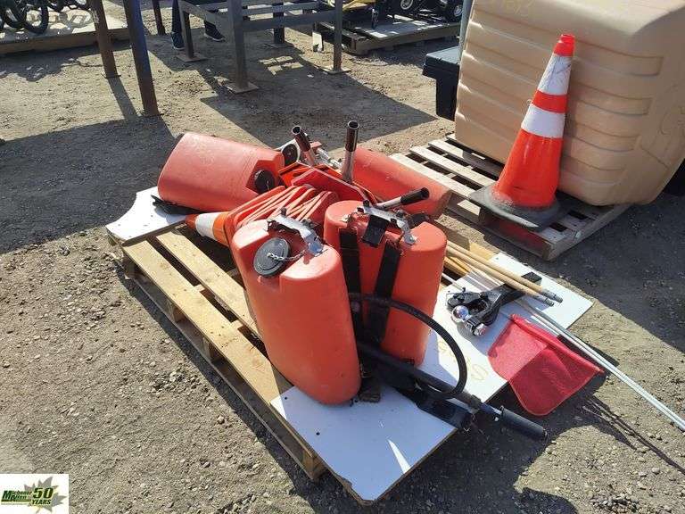 Pylons, Backpack Sprayer And Stop Signs - 1 Pallet - Michener Allen ...