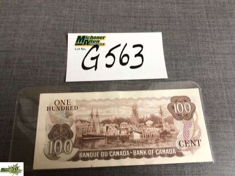 1975 CAD One Hundred Dollar Bill - Michener Allen Auctioneering Ltd