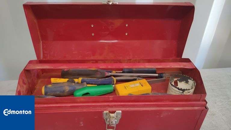 Mastercraft Red Tool Box ( Assorted Tools) - Michener Allen Auctioneering Ltd