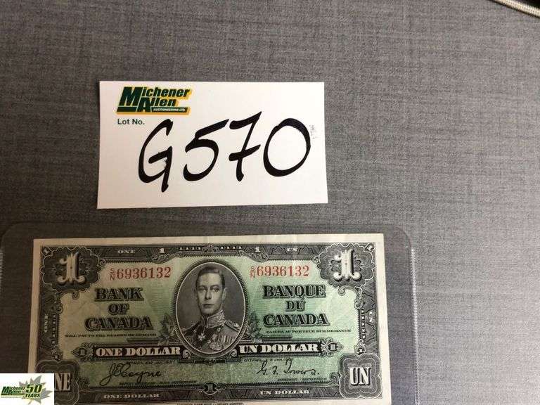 1937 CAD One Dollar Bill - Michener Allen Auctioneering Ltd