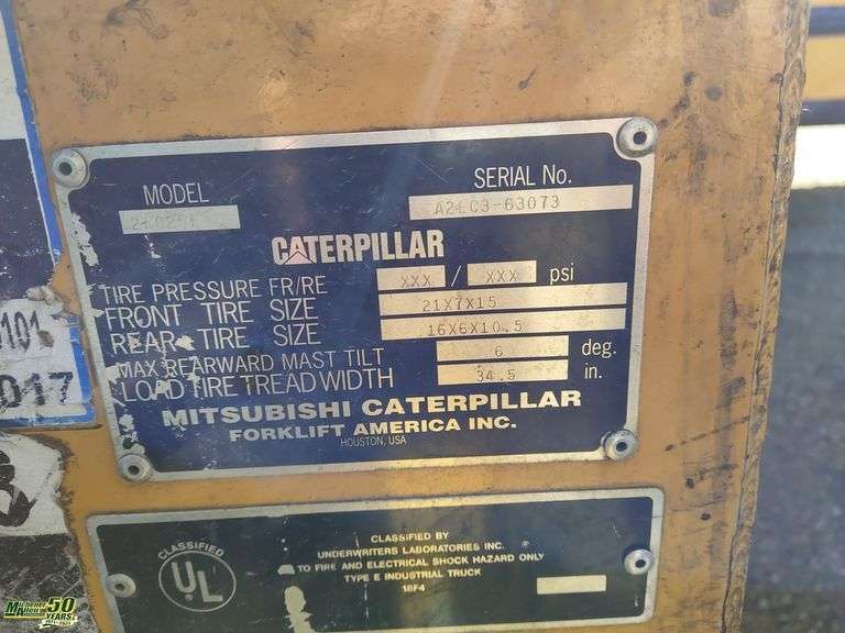 Non-Operable Caterpillar 2EC25E 4600 LBS Forklift - Michener Allen ...
