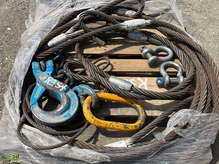 Pallet of Cable Slings Clevises - Michener Allen Auctioneering Ltd