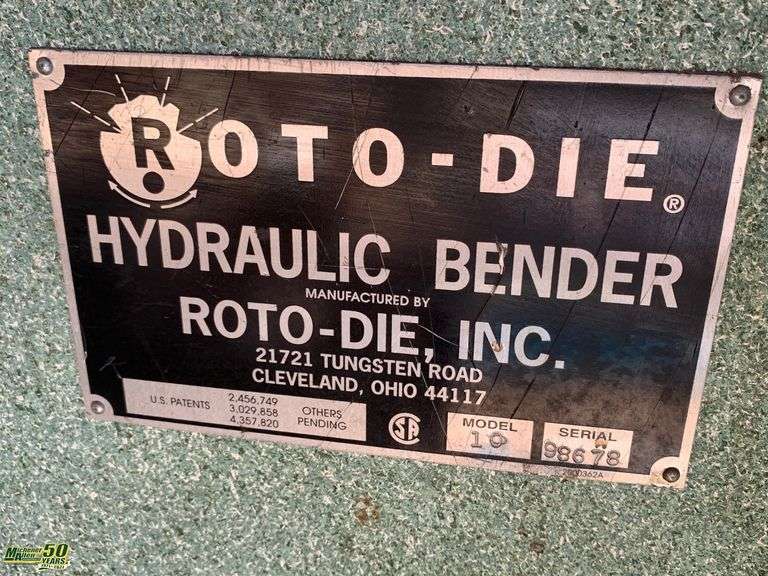Roto-Die Model 10 Hydraulic Bender - Michener Allen Auctioneering Ltd
