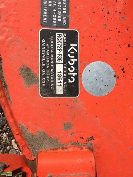 72” Kubota Mower deck Kubota RCK72P-F36 - Michener Allen Auctioneering Ltd