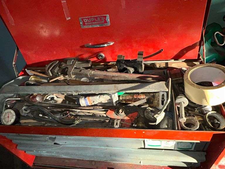 METAL DUPLEX TOOL BOX FILLED WITH TOOLS - McLaughlin Auctioneers, LLC ...