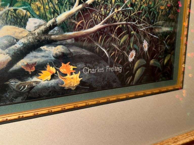 32" x 25" Charles Freitag "Autumn Harvest" #867/1250 Numbered Print ...