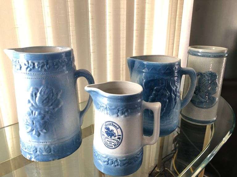 VINTAGE STONEWARE PITCHERS, ONE IS RED WING - McLaughlin Auctioneers ...
