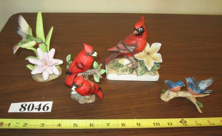 4 Lefton bird figurines - Mark Van Hook, Auctioneer