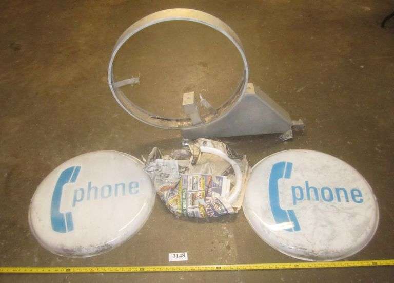 Large lighted double-sided "phone" sign - Mark Van Hook, Auctioneer