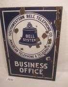 Antique Southwestern Bell Telephone double-sided enamel sign - Mark Van ...