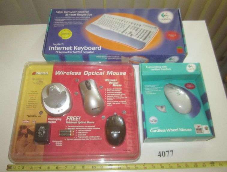 (2) Wireless mouse in packages, keyboard - Mark Van Hook, Auctioneer