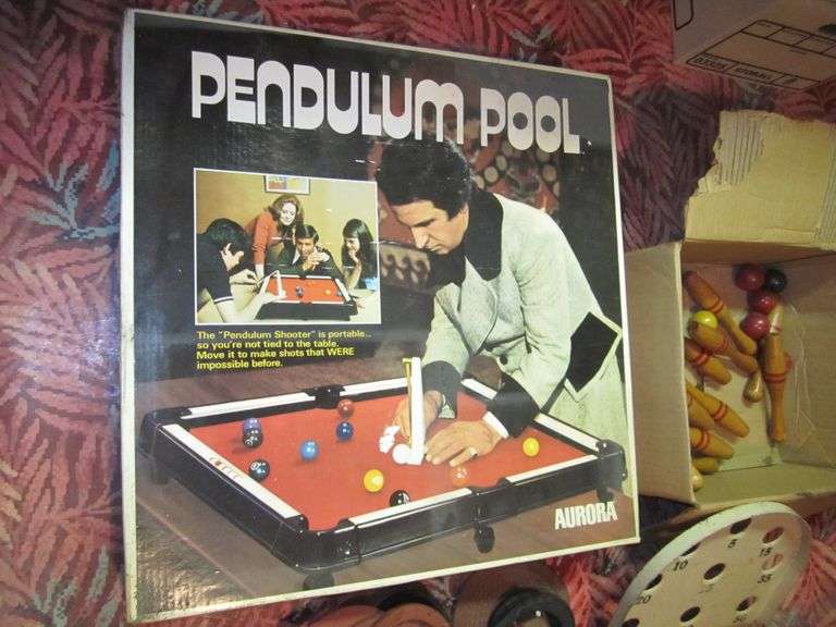 Pendulum Pool game, indoor horseshoes, skee-ball, wood bowling game ...