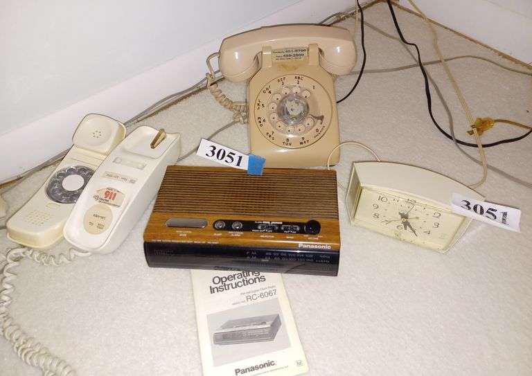 2 rotary dial telephones, clock radio, alarm clock - Mark Van Hook ...