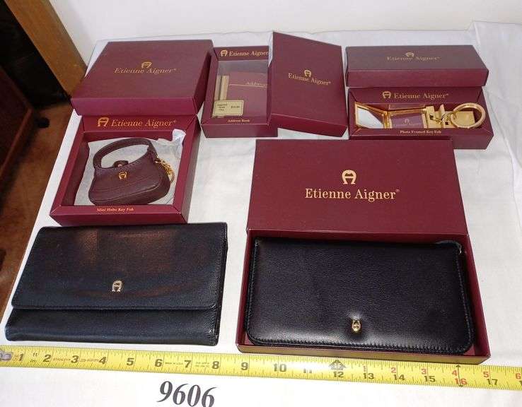 Etienne Aigner wallets, key fobs, address book, most unused in original ...