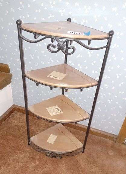 Longaberger four tier metal corner shelf with wood inserts - Mark Van ...