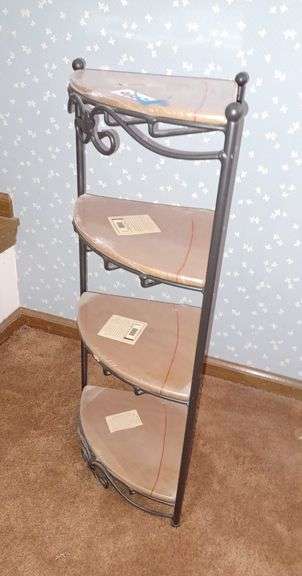 Longaberger four tier metal corner shelf with wood inserts - Mark Van ...