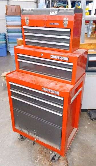 Craftsman 3 piece stacking rolling tool chest - Mark Van Hook, Auctioneer