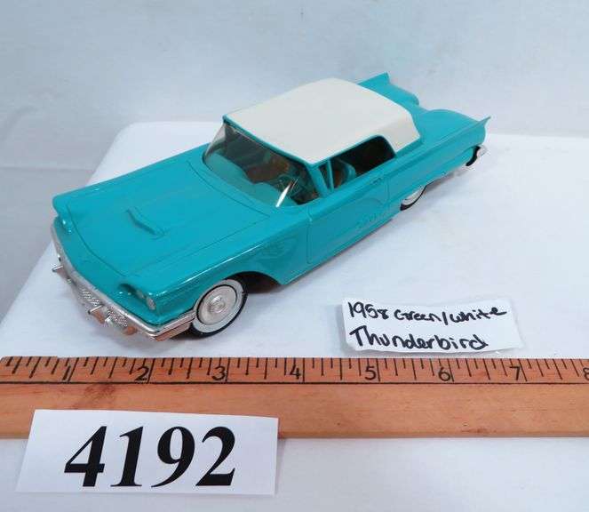 1958 Green & White Ford Thunderbird AMT Dealer Promo friction model car ...