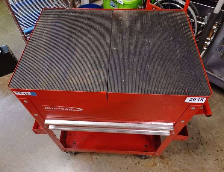 Blue-Point rolling tool cart with slide open bin top, two drawers ...