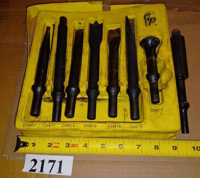 Gray Pneumatic impact chisel set - Mark Van Hook, Auctioneer