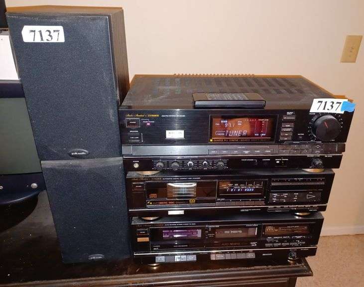 Fisher component stereo system, pair of Polk Audio speakers. - Mark Van ...