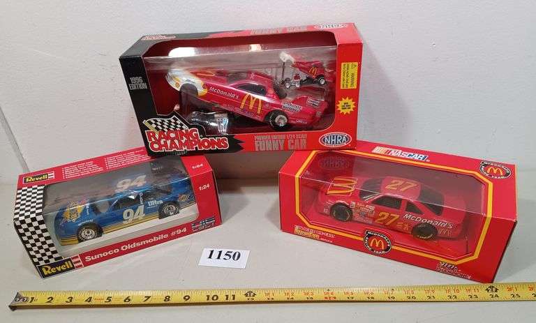(3) NASCAR and drag racing diecast cars in Packaging - Mark Van Hook ...