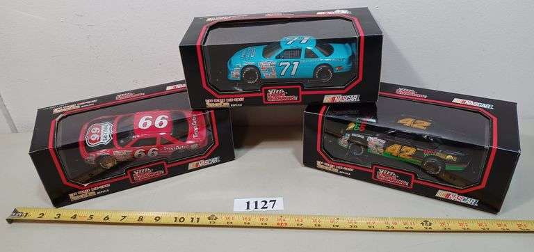 (3) NASCAR diecast cars in Packaging - Mark Van Hook, Auctioneer