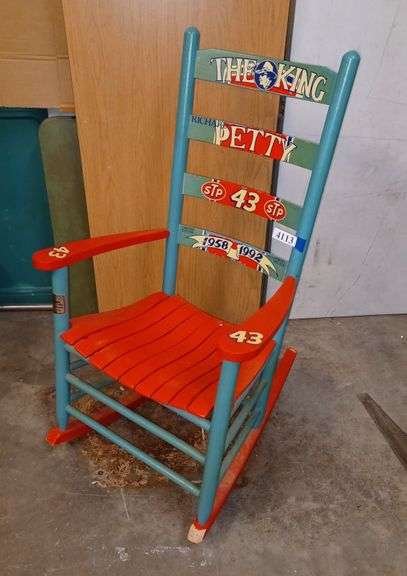 Richard Petty retirement rocking chair, - Mark Van Hook, Auctioneer