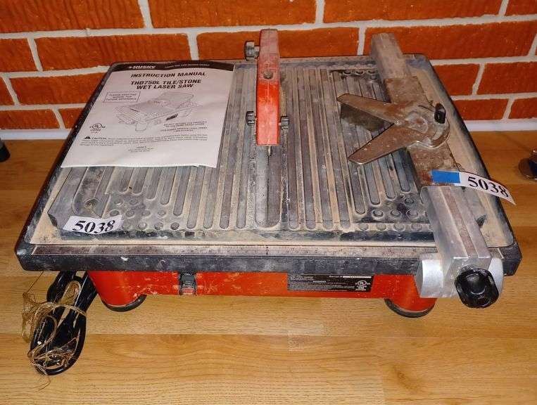 Husky tile saw with instruction manual - Mark Van Hook, Auctioneer