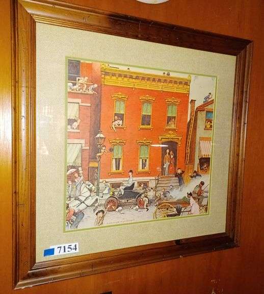 Framed Norman Rockwell print - Mark Van Hook, Auctioneer