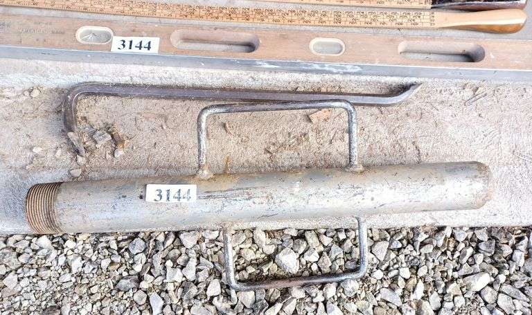 (3) Conway-Cleveland Corp lumber rules, Starrett level, post driver ...