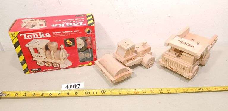 Tonka wood steamroller, dump truck, and locomotive - Mark Van Hook ...